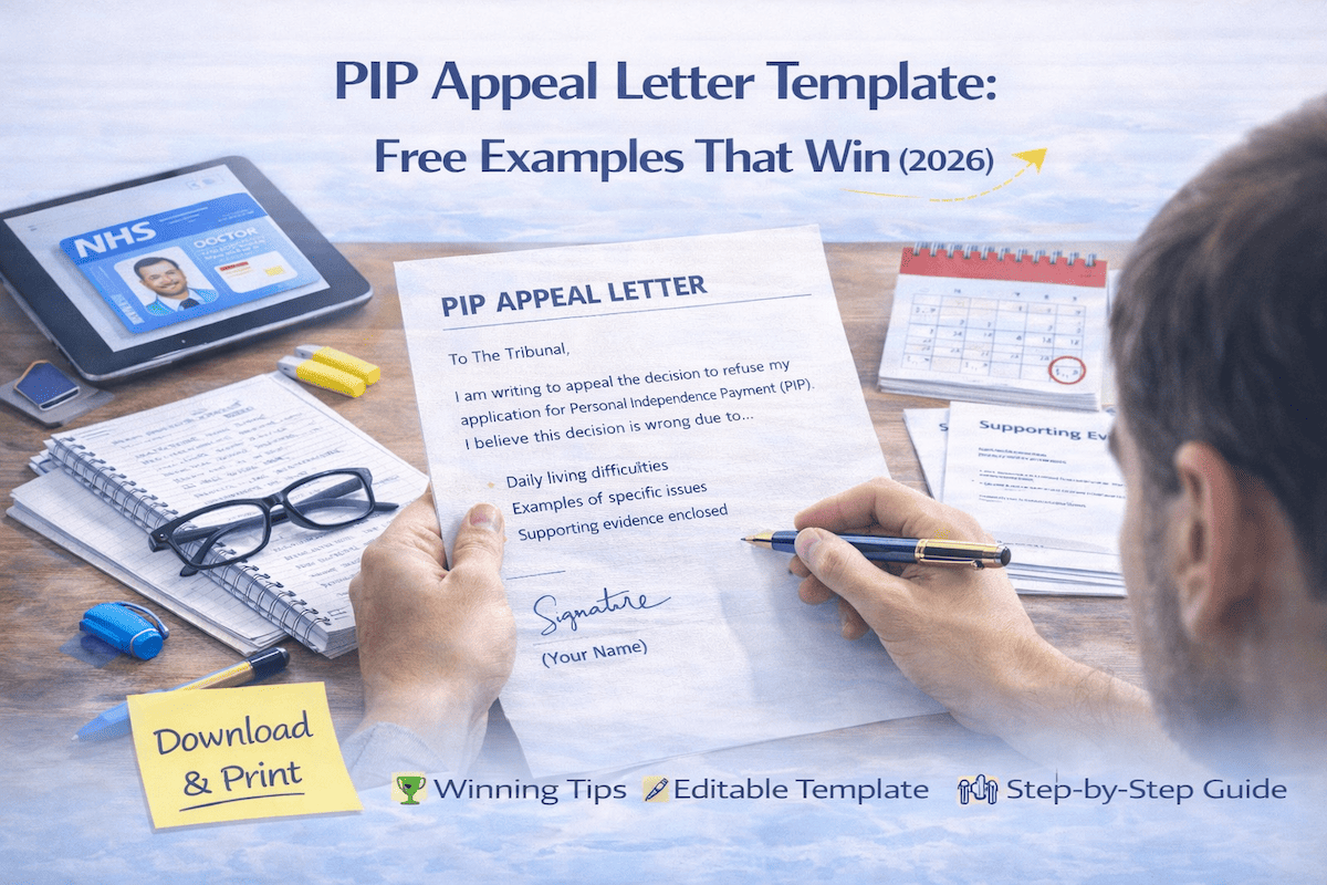 PIP Appeal Letter Template: Free Examples That Win (2026)